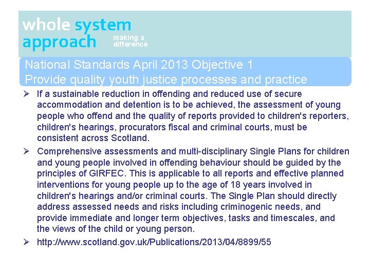 whole system approach making a difference Framework for