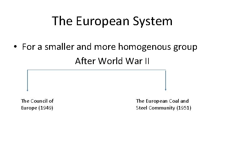 The European System For a smaller and more