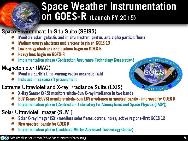 Satellite Observations for Future Space Weather Forescasting Howard