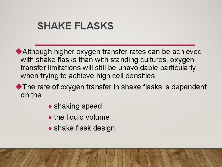 BIOREACTORS CONTENTS 1 Introduction 2 O 2 uptake