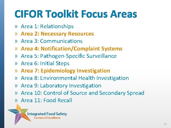 Integrated Food Safety Centers of Excellence Data Driven