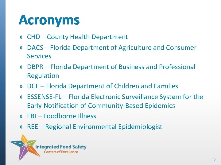 Integrated Food Safety Centers of Excellence Data Driven