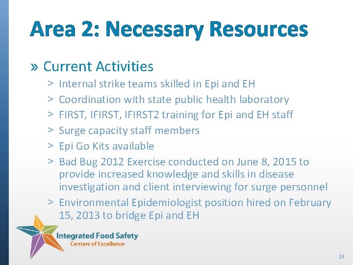 Integrated Food Safety Centers of Excellence Data Driven