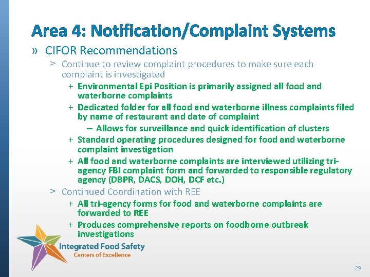 Integrated Food Safety Centers of Excellence Data Driven