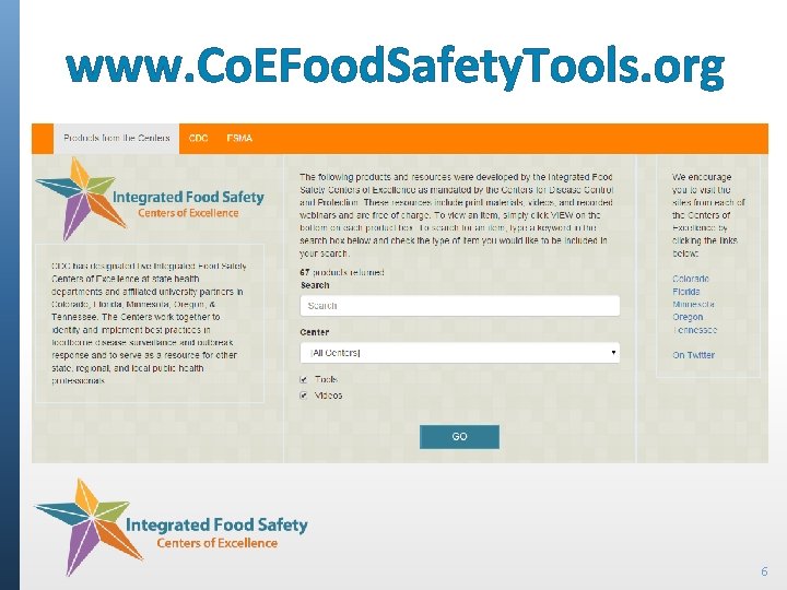 Integrated Food Safety Centers of Excellence Data Driven