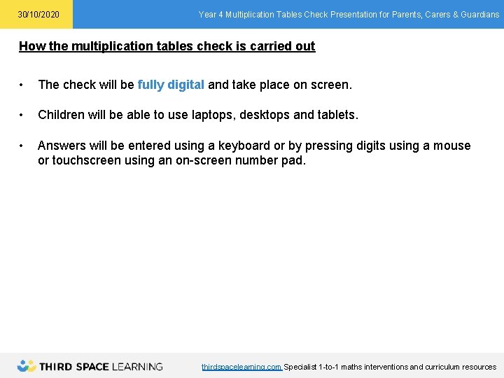Year 4 Multiplication Tables Check Presentation for Parents