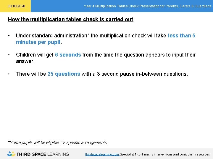 Year 4 Multiplication Tables Check Presentation for Parents