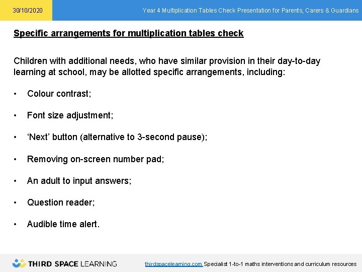 Year 4 Multiplication Tables Check Presentation for Parents