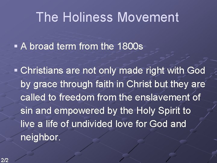 Free Methodist Church Membership Class Session 5 Scripture