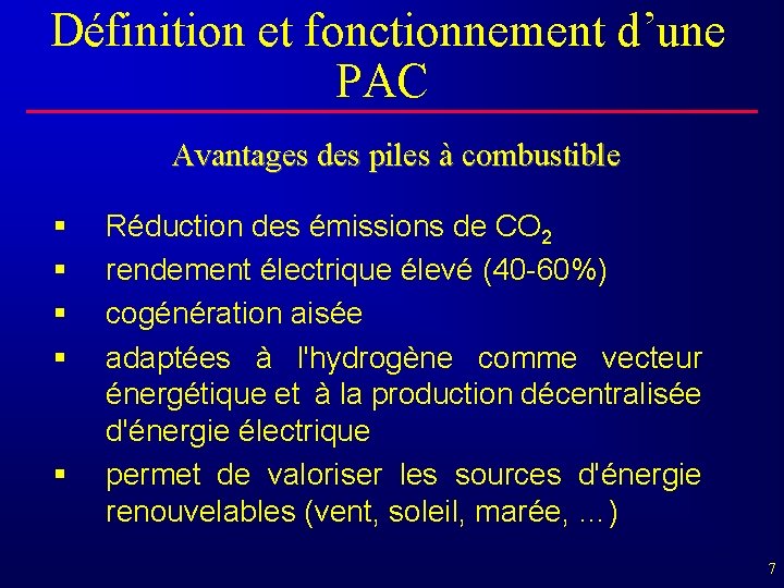 La pile combustible PAC 1 Dfinition et fonctionnement