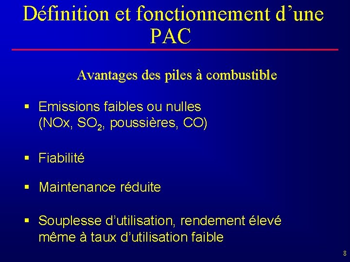 La pile combustible PAC 1 Dfinition et fonctionnement