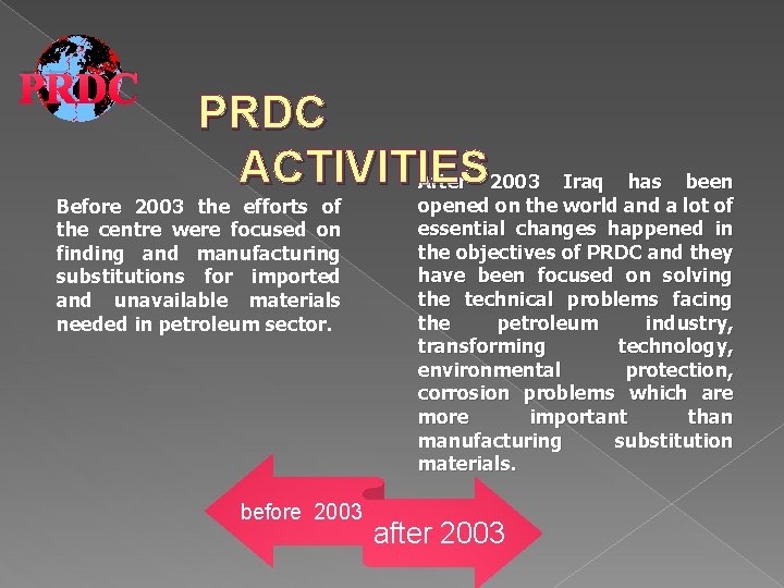 Republic of Iraq Ministry of Oil Petroleum Research