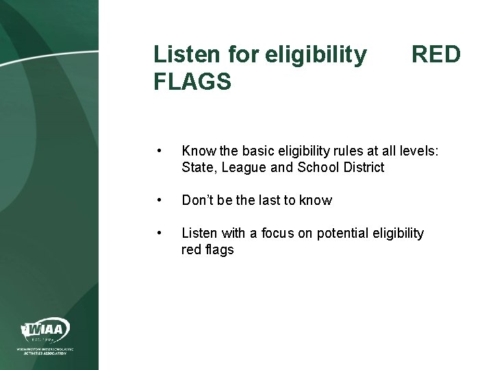 The Coaches Role in the Student Eligibility Process