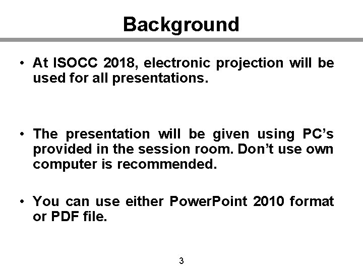 Title ISOCC Slide Preparation Guideline Kyungki Kim KangYoon