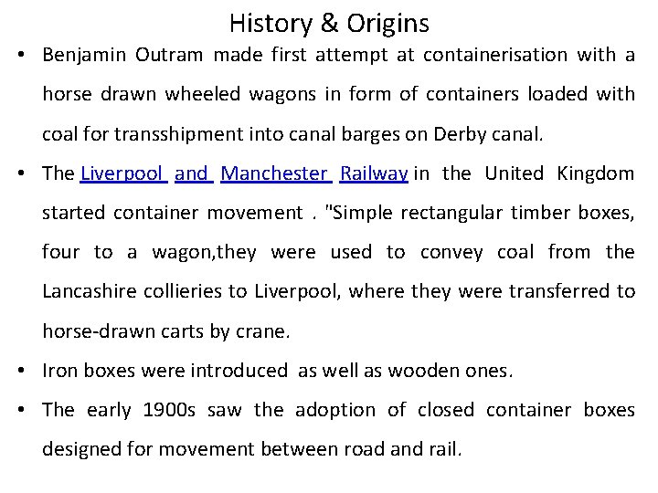 Development of Containerization and Dry Ports Presentation by