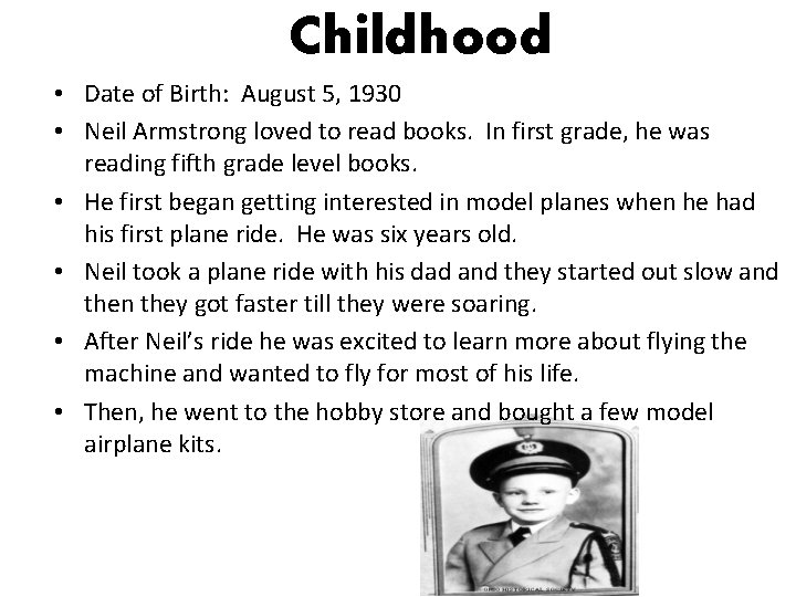 Neil Armstrong By Childhood Date of Birth August