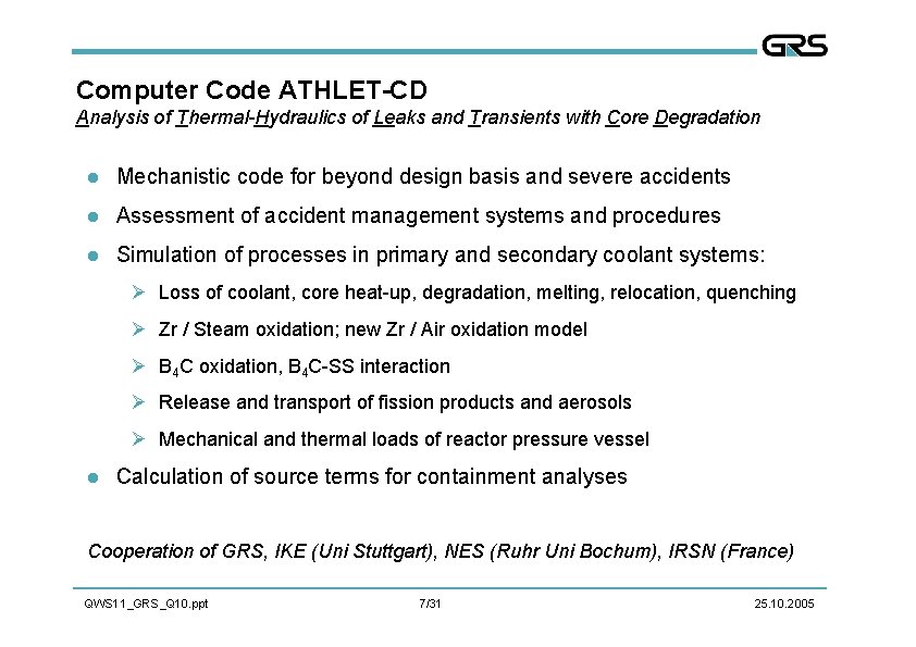 Zr Air Oxidation Model in ATHLETCD and First