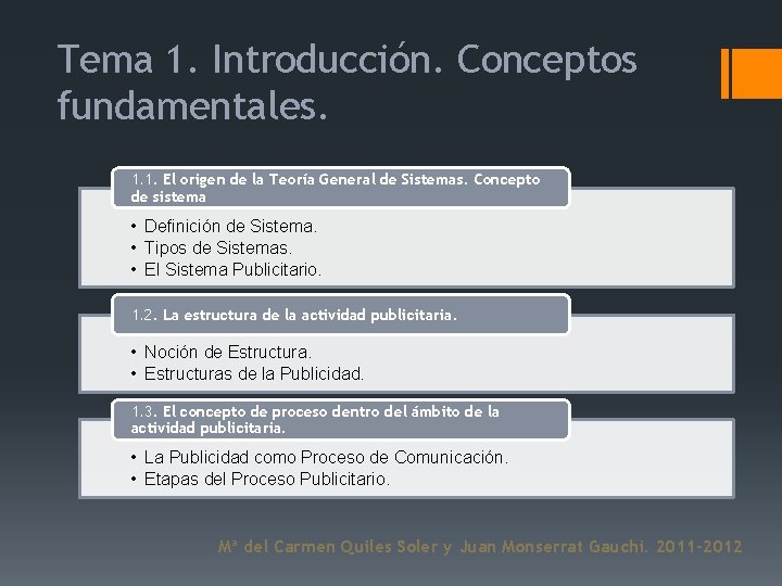 Tema 1 Introduccin Conceptos fundamentales M del Carmen