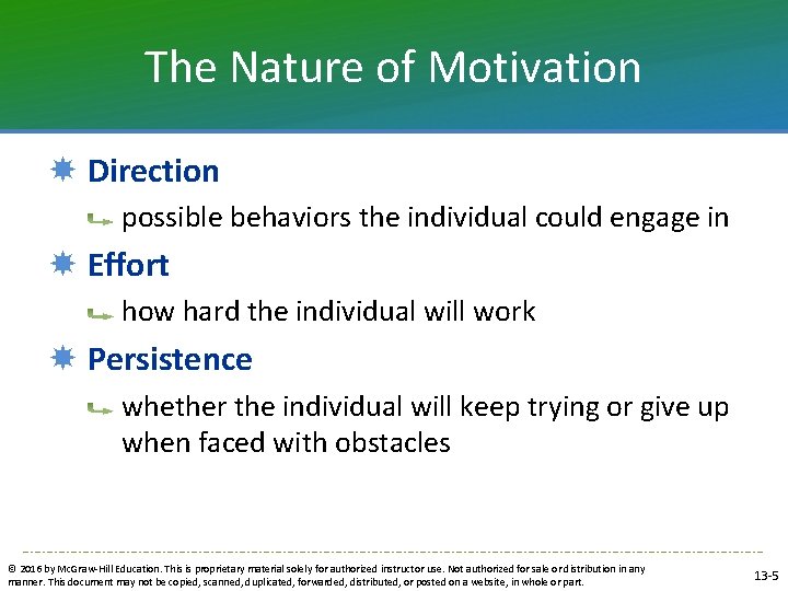 Chapter 13 Motivation and Performance 2016 by Mc
