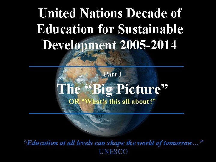 United Nations Decade of Education for Sustainable Development