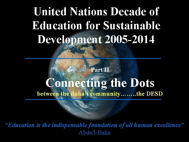 United Nations Decade of Education for Sustainable Development