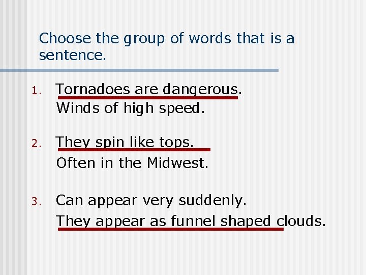 What Is a Sentence Unit 1 Lesson 1
