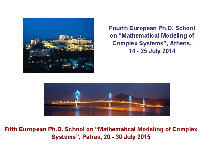 Anastasios Tassos Bountis Department of Mathematics School of