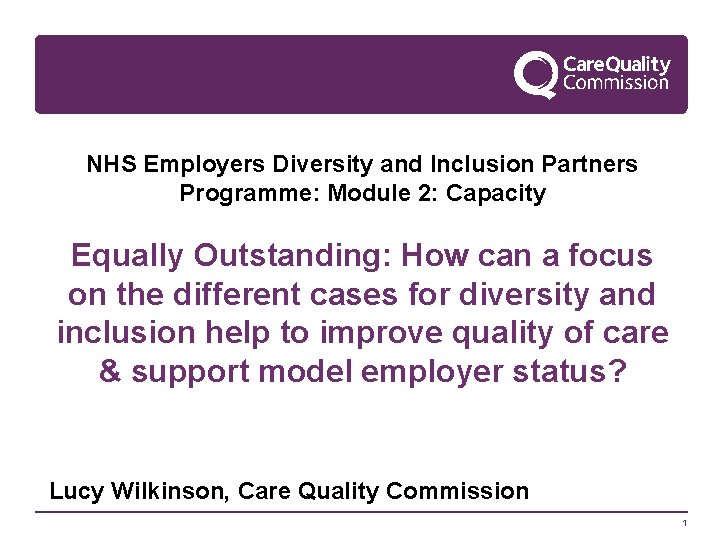 NHS Employers Diversity and Inclusion Partners Programme Module