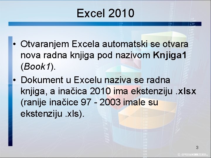 Proraunske tablice Izgled prozora Excela 2010 29 10