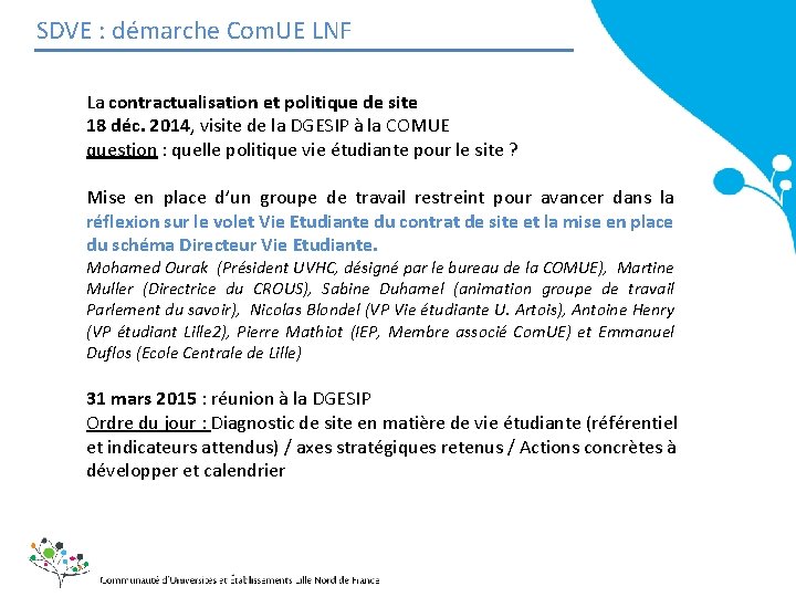 Schma Directeur Vie Etudiante SDVE 1 er juin