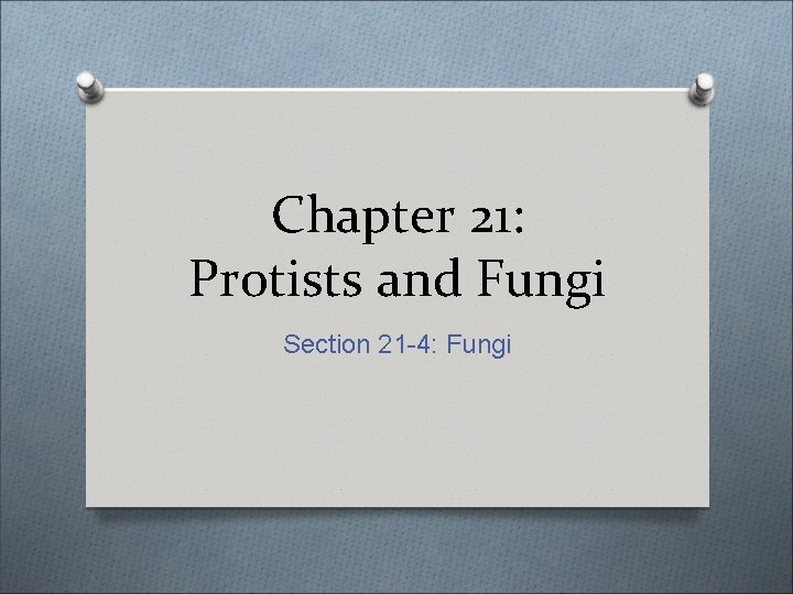 Chapter 21 Protists and Fungi Section 21 4