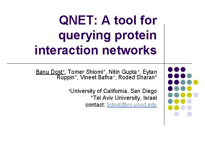 QNET A tool for querying protein interaction networks