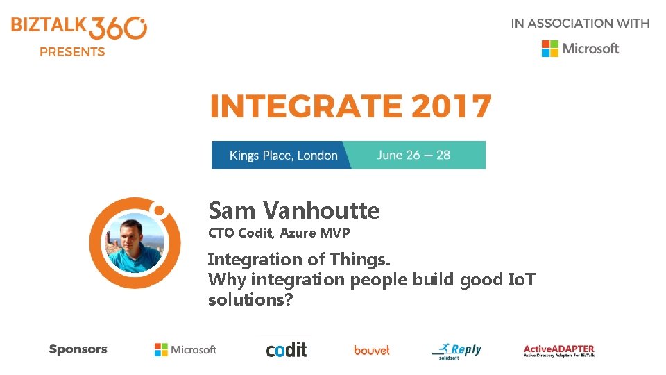Sam Vanhoutte CTO Codit Azure MVP Integration of