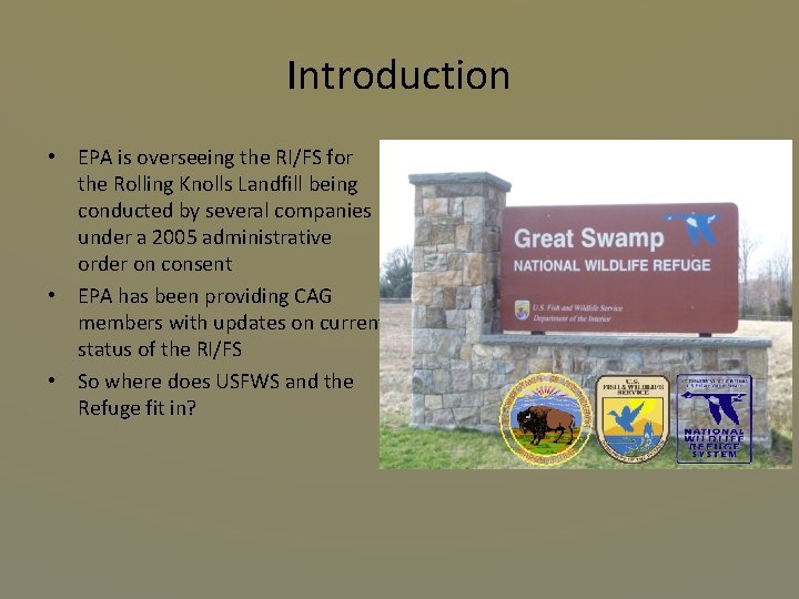 Introduction EPA is overseeing the RIFS for the