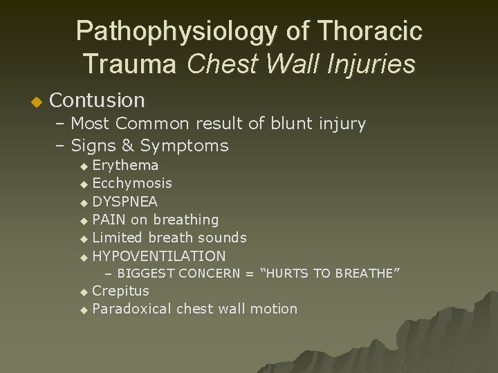 Introduction to Thoracic Injury u u Vital Structures