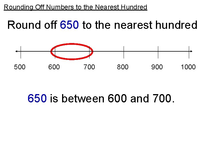 Rounding Off Numbers to the Nearest Hundred Round
