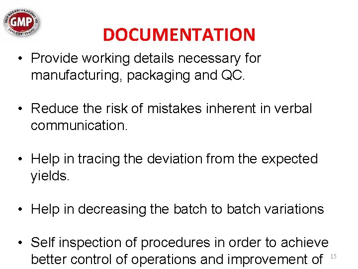 GOOD MANUFACTURING PRACTICE By Ms Archana S Patil