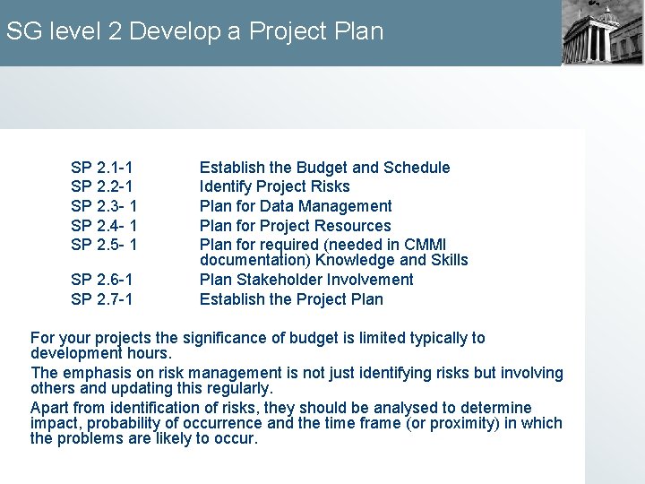 Z 26 Project Management CMMI Project Planning Lecture