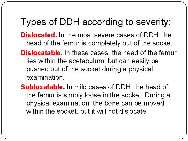 DDH Developmental dysplasia of the hip Saja Aloran