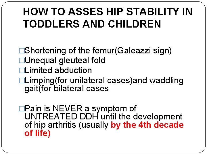 DDH Developmental dysplasia of the hip Saja Aloran