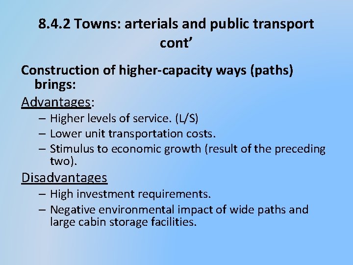 CHAPTER 8 THEORY OF URBAN PASSENGER TRANSPORT MODES