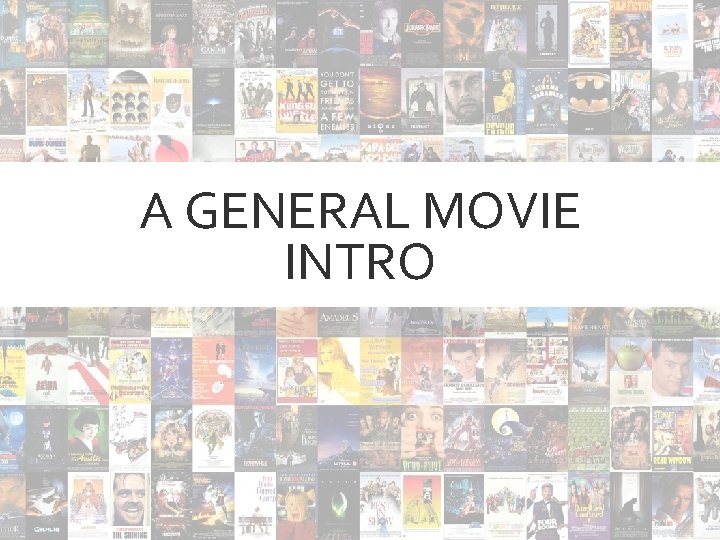 A GENERAL MOVIE INTRO Film Language General Intro