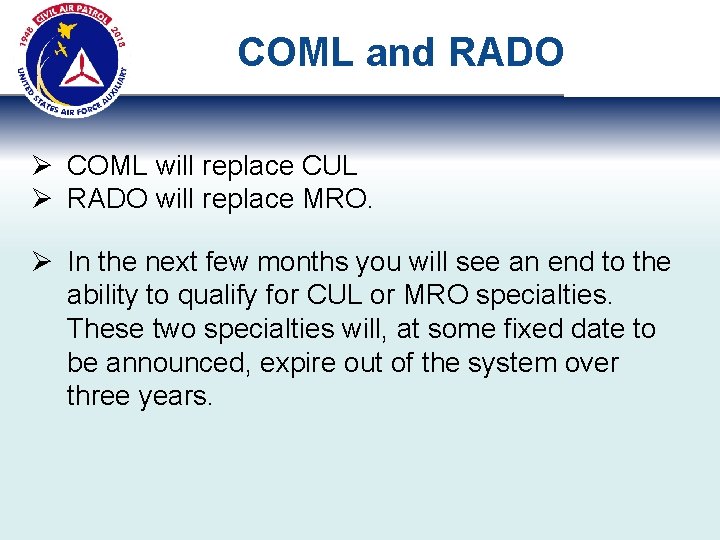 Civil Air Patrol Communications SQTRs Col Jerry Wellman