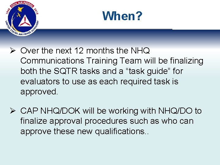 Civil Air Patrol Communications SQTRs Col Jerry Wellman