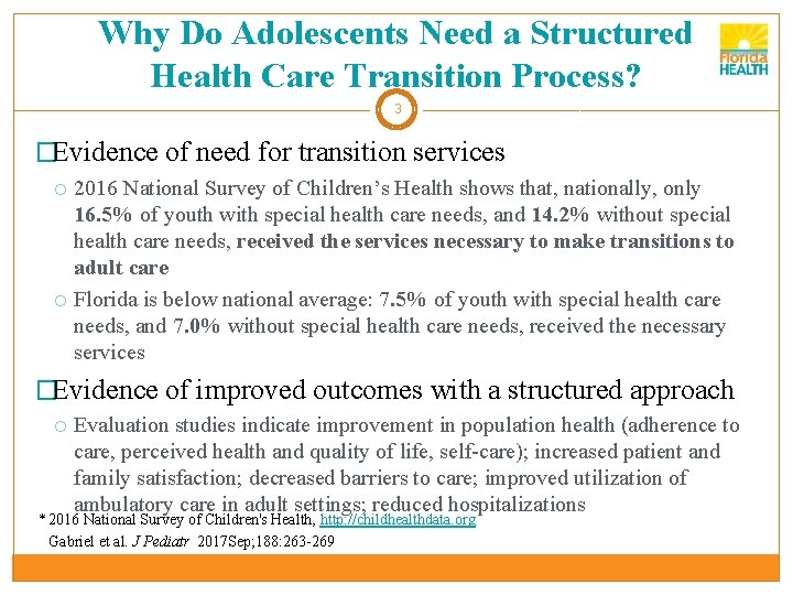 Clinician Information Packet Transition from Pediatric to Adult