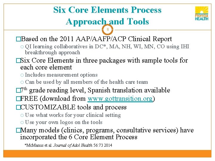 Clinician Information Packet Transition from Pediatric to Adult