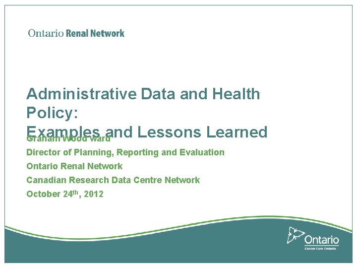 Administrative Data and Health Policy Examples and Lessons