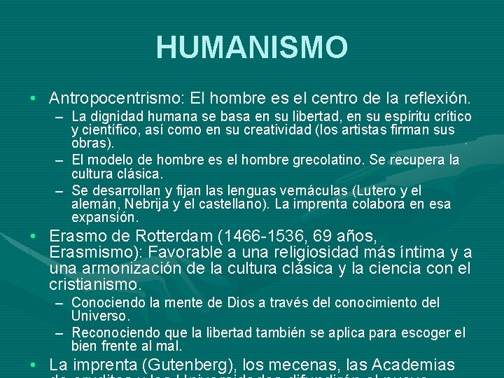 NACIMIENTO DEL MUNDO MODERNO Humanismo Reforma y Contrarreforma