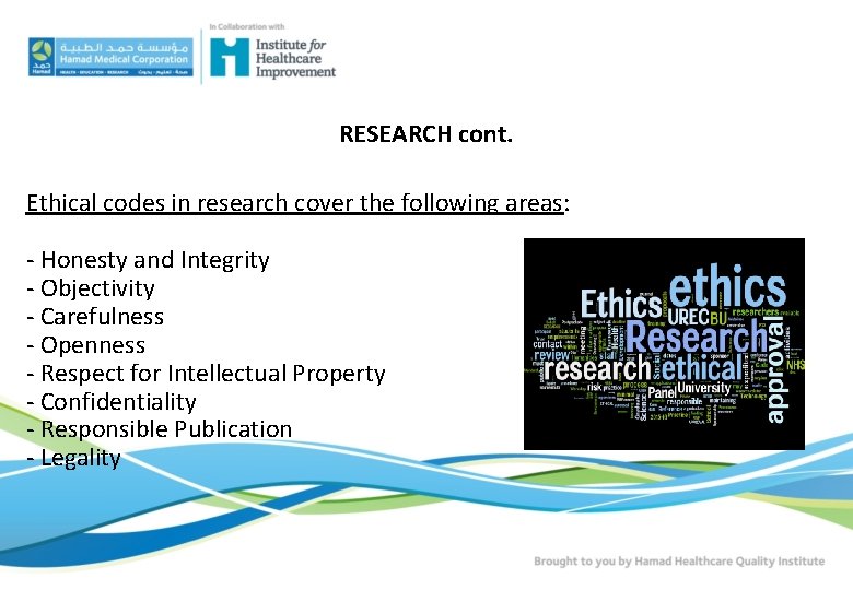 Workshop 5 Ethics in Quality and Patient Safety