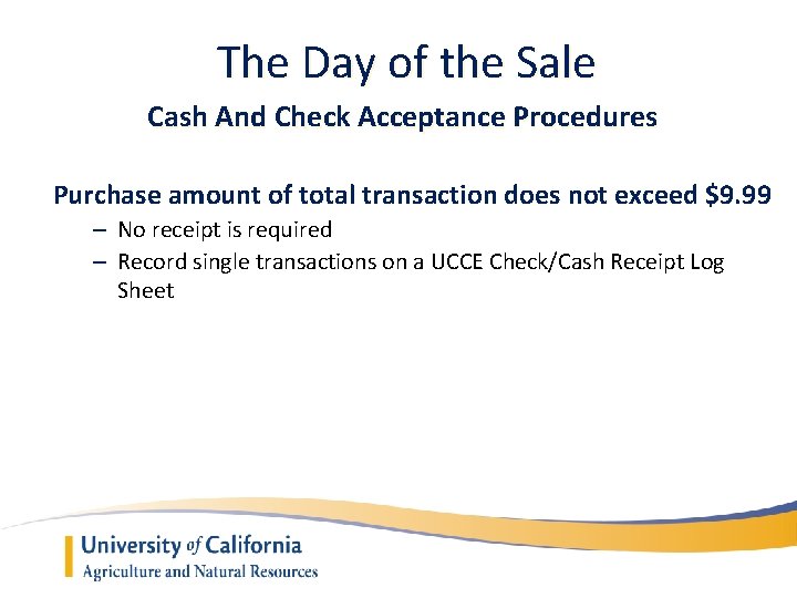 CASH HANDLING BEST PRACTICES TRAINING Objectives Review ANR